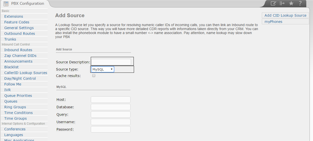 آموزش CallerId Lookup source در Elastix